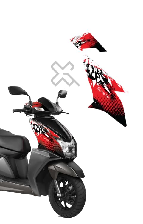 Grayfixx Red Grunge Edition Front Side Half Sticker for Ntorq 125 ...