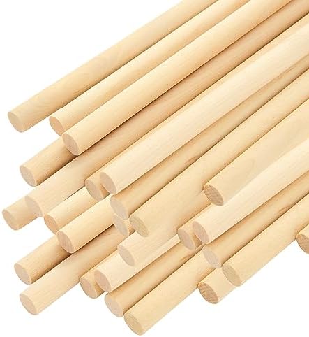 ZOFUN 100 Pcs Wood Round Dowels 8 MM, 30 CM Unfinished Wooden Dowels ...