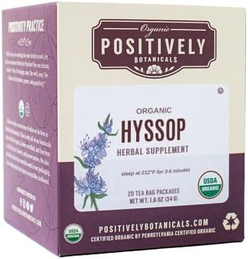 Amazon.com : Organic Positively Botanicals Company, Hyssop Tea Bags, 20 ...
