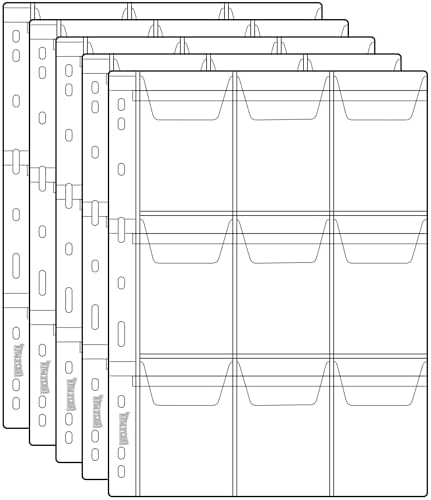 Amazon.com : Coin Collecting Pages 5 Sheets 9 Pockets Standard 9Hole ...