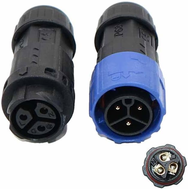 Amazon.com: GXMRHWY M19 Waterproof Connector Male and Female Butt 3 Pin ...