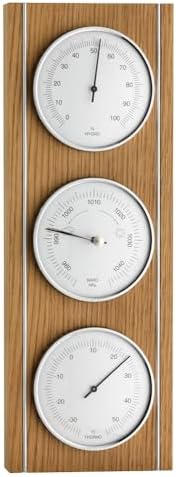 TFA Dostmann Analogue Oak Weather Station Barometer Hygrometer ...