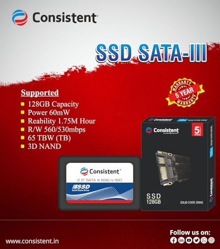 Amazon.in: Buy Consistent SSD 128GB 2.5 Inch SATA Internal SSD - Read ...