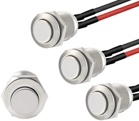 3 Pack 12V Prewired Waterproof Push Button Switch – Momentary (Self ...