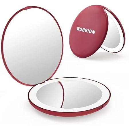 Amazon.com: wobsion Travel Mirror with Light, Rechargeable 1x/10x ...