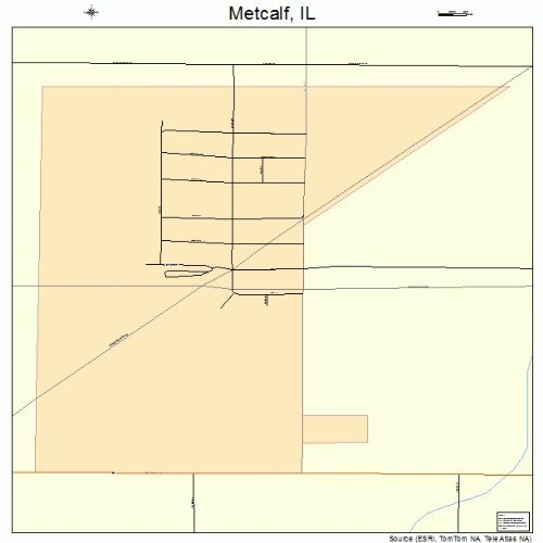 Large Street & Road Map of Metcalf, Illinois IL - Printed poster size ...