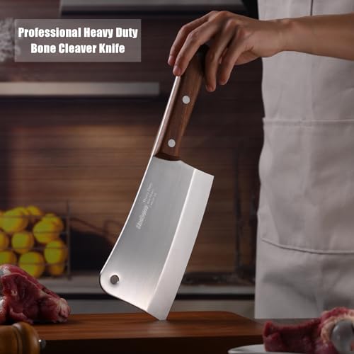 Heavy Duty Cleaver Knife 8 Inch Professional Butcher Knife Bone Chopper ...