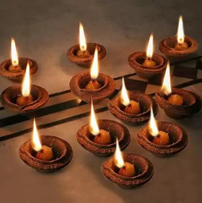 Buy Pooja Panchagavya gobar Diya/Made of 5 Natural Elements - Cow Dung ...