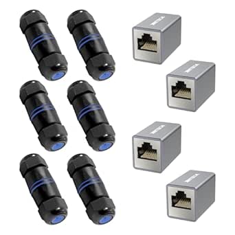 Amazon.com: VCELINK CAT6 Waterproof RJ45 Coupler IP68 Short Profile 6-Pack with CAT7 RJ45 ...