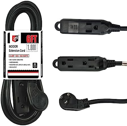 Amazon.com: EP Low Profile 1 Ft Flat Plug Extension Cord - 16 AWG 3 ...