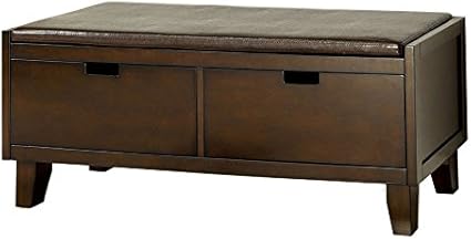 Amazon.com: Wilmore Walnut Storage Bench : Home & Kitchen