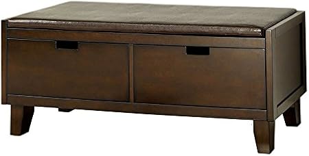 Amazon.com: Wilmore Walnut Storage Bench : Home & Kitchen