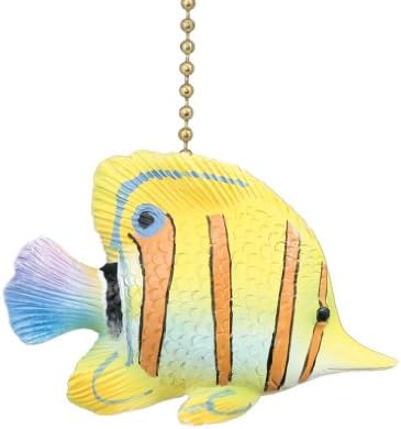 Clementine Design Tropical Yellow Angelfish Ceiling Fan Pull - Ceiling ...