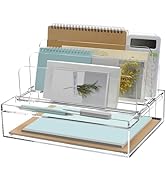 Amazon.com : DINGHUO Acrylic Desk Organizer, Clear File Organizer for ...