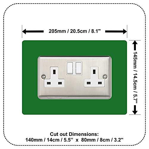 Double Socket Surround, Square Acrylic Back Panel Finger Plate ...