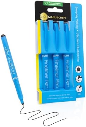 MANUSCRIPT Handwriting Pens Black - pack of 12 handwriters with black ...