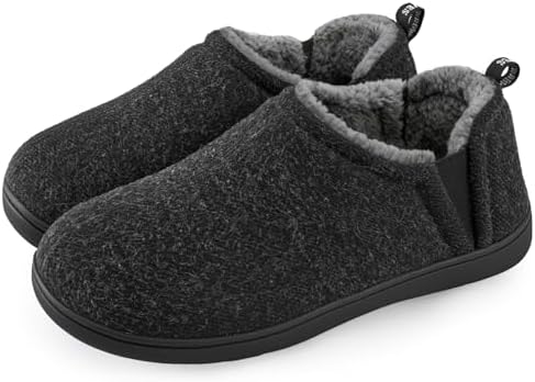 Snug Leaves Men's Faux Wool Slippers Comfy Warm Winter House Shoes with ...