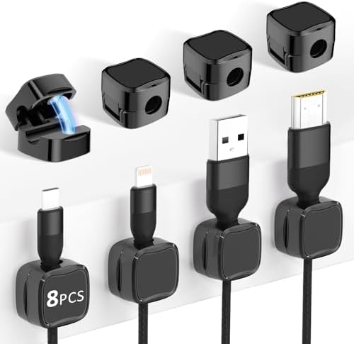 YGVMUD 8 Piezas Organizador de Cables, Magnéticos Canaletas para Cables ...