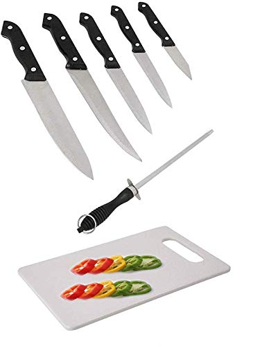 Buy MAHADEV Steel and Crockery Steel and Plastic 6 Pcs Kitchen Knife ...