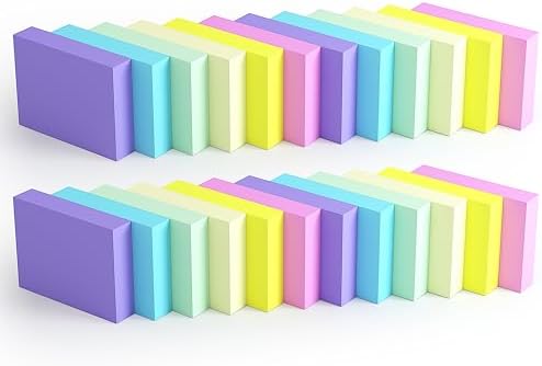24 Pads Mini Sticky Notes 1.5 * 2 inch, Small self-Stick Notes for Post ...