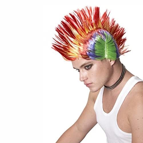 80s Punk Mohawk Mohican Wig 80s Street Punk Wig Rainbow Punk Rocker