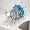 Amazon.com: mDesign Steel Compact Modern Dish Drying Rack with ...