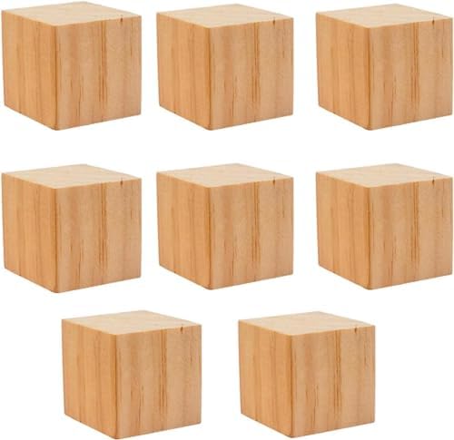 Amazon.com: 1/2 inch Wood Blocks - 100 Pack, Natural Solid Wooden ...
