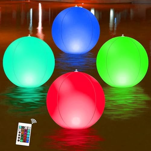 ZONEWD Light Up Ball, LED Beach Ball In Dark Inflatable Pool Ball, 16 ...