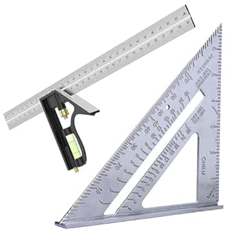 2 Pcs Squares Tool, Combination Tool Set 7inch Metric Triangle Ruler ...