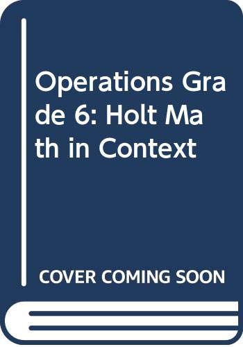Operations Grade 6: Holt Math in Context: Freudentha: 9780030723520 ...