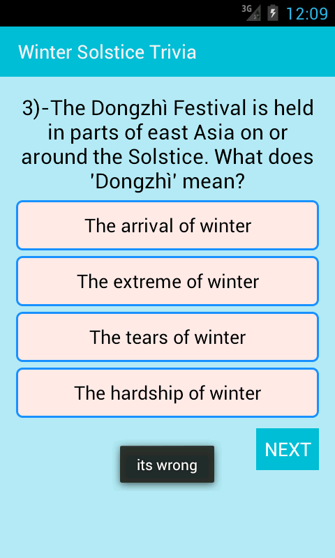 Winter Solstice Trivia - App on Amazon Appstore