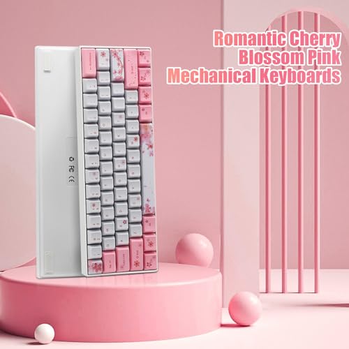 Buy ZMX Cherry Blossom Pink Mechanical Keyboard,60% Compact Hot Swap ...
