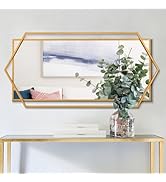Amazon.com: Autdot 47" x 32" Large Living Room Mirror - Gold Wall Decor ...