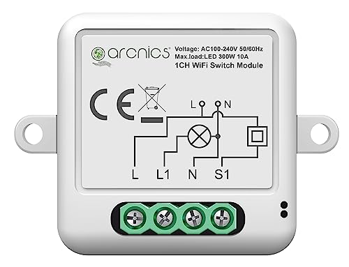 arcnics® - 1 Node Smart WiFi Retrofit Switch | WiFi Controlled | Works ...