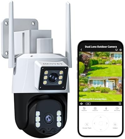 Amazon.com : JIENVEY 3K 5MP Dual Lens Security Cameras Wireless Outdoor ...