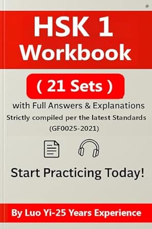 HSK 1 Workbook 2025 – 21 Full-Length Practice Tests (296 Pages ...