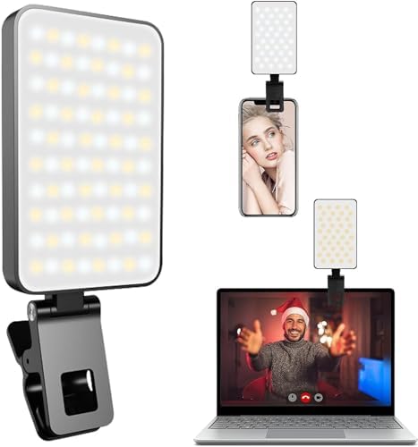 Video Light LED with Clip, Camnoon Selfie Streaming Light with 120 LED ...