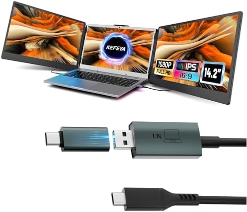 Amazon.com: KEFEYA 14.2" Portable Triple Monitor & H5-T USB Video ...