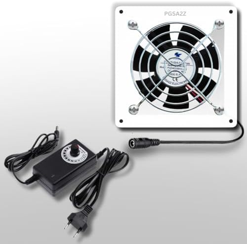 PGSA2Z White 80mm AC Plug Fan (120V/110V/220V) with Adjustable Speed ...