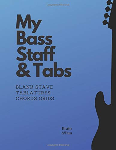 Amazon.com: My Bass Staff & Tabs. Blank Stave, Tablatures and Chords ...