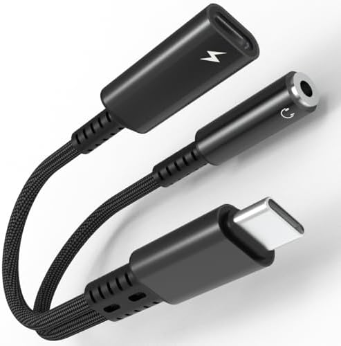 Amazon.com: USB C to 3.5mm Headphone Jack and Charger Adapter, 2in1 ...