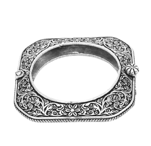 Buy Dulcett German Silver Tone Tribal Openable Bangle at Amazon.in