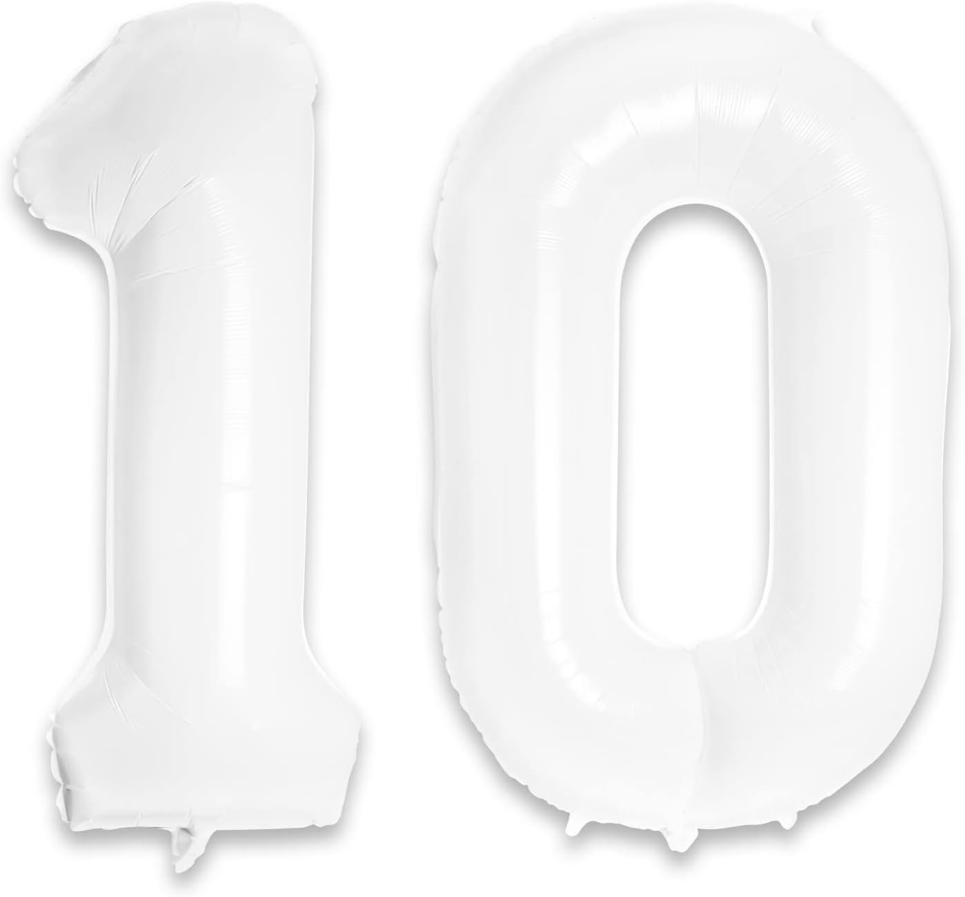 Amazon.com: 40 Inch White Number 10 Balloon Jumbo Digital Foil Mylar ...