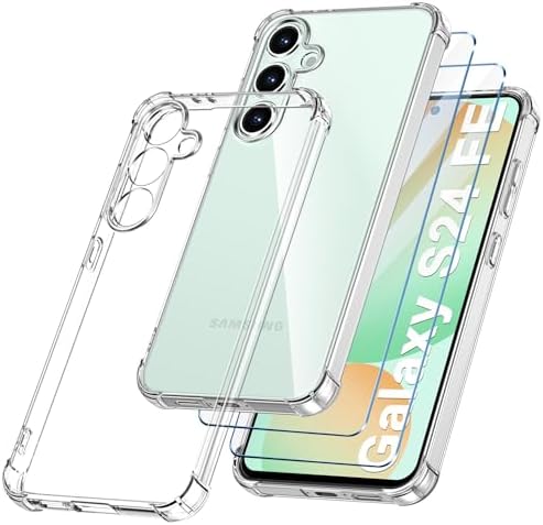 LeYi 3-in-1 for Samsung Galaxy S24 FE Case with 2 Tempered Glass Screen Protector, Slim Soft ...