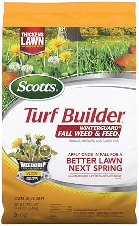 Amazon.com : Scotts Turf Builder WinterGuard Fall Weed & Feed5, Weed ...