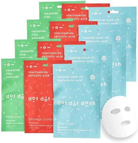Amazon.com : Dot Dot Dash Face Mask Variety Pack - Moisturizing Sheet ...