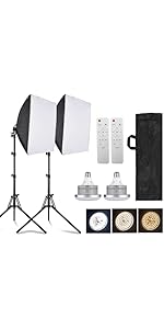 Andoer Softbox Lighting Kit, 28"/70cm Octagonal Softbox, 2.1m ...