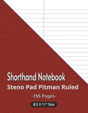 Shorthand Notebook Steno Pad Pitman Ruled: Stenography Paper Notepad ...