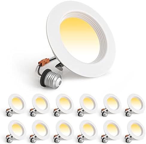 12 Pack Lighting 4 Inch LED Recessed Downlight, Retrofit LED Recessed ...