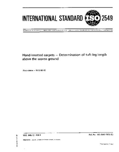 ISO 2549:1972, Textile floor coverings - Hand-knotted carpets ...
